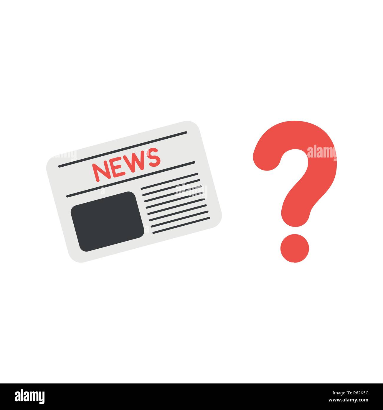 Vector illustration icon concept of newspaper with question mark Stock ...