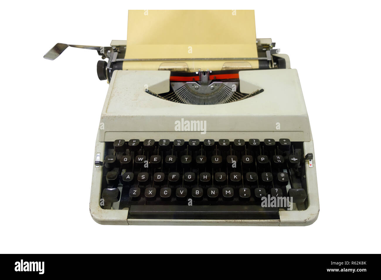Old type writer isolated white background Stock Photo - Alamy