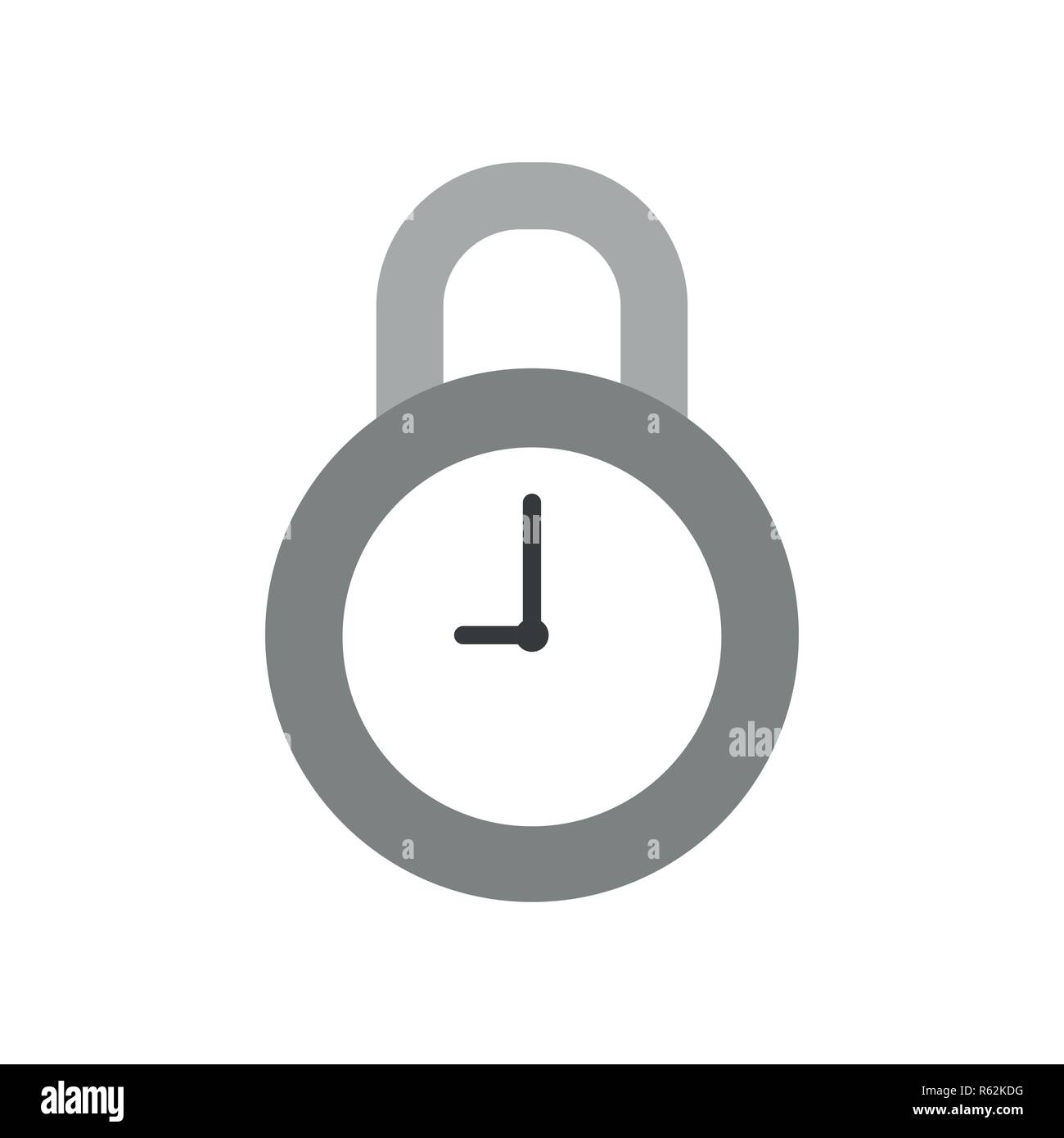 Vector illustration icon concept of closed clock padlock Stock Vector ...