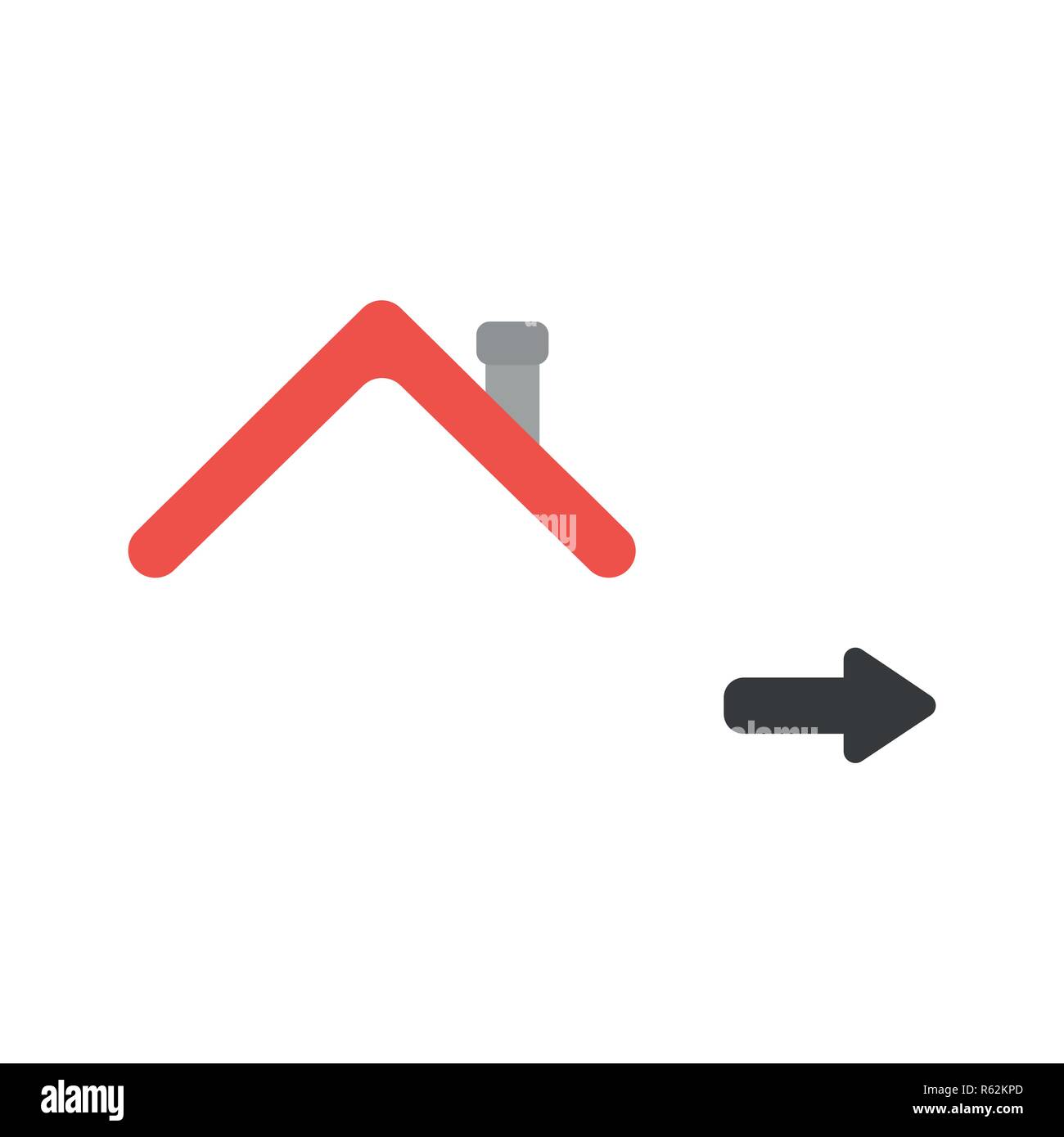 Vector illustration icon concept of house roof with arrow moving right ...