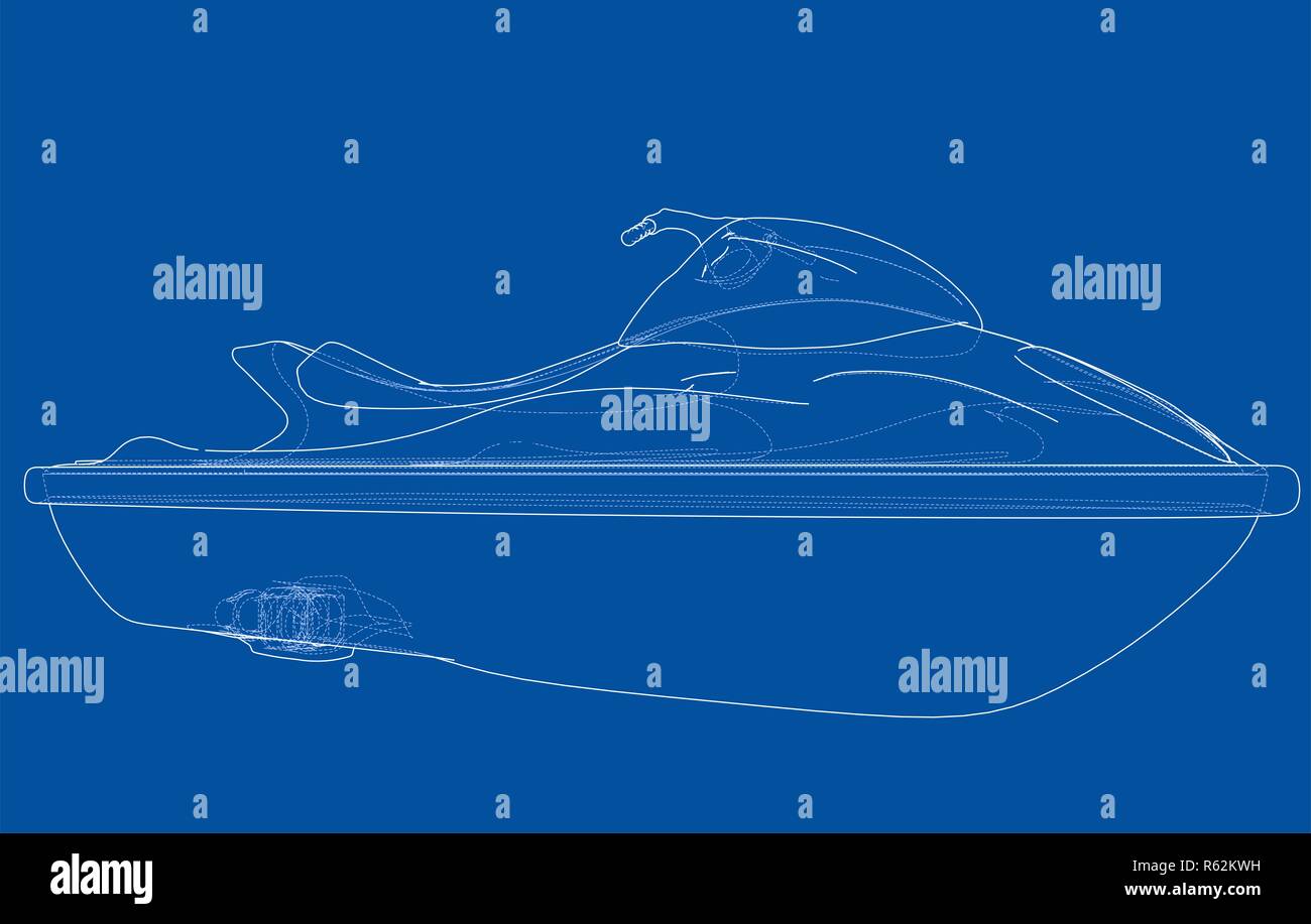 Jet ski sketch. 3d illustration Stock Photo - Alamy