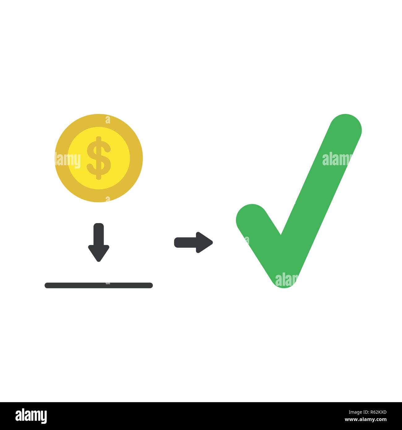 Vector illustration icon concept of dollar coin inside moneybox hole ...