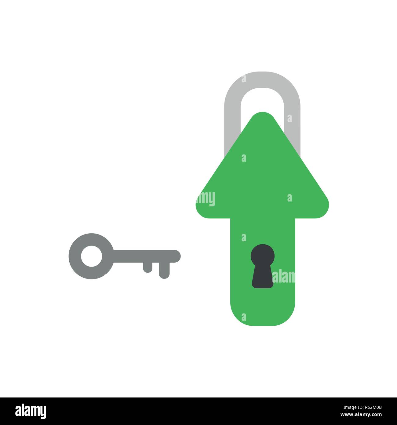 Vector illustration icon concept of arrow padlock with keyhole and key ...