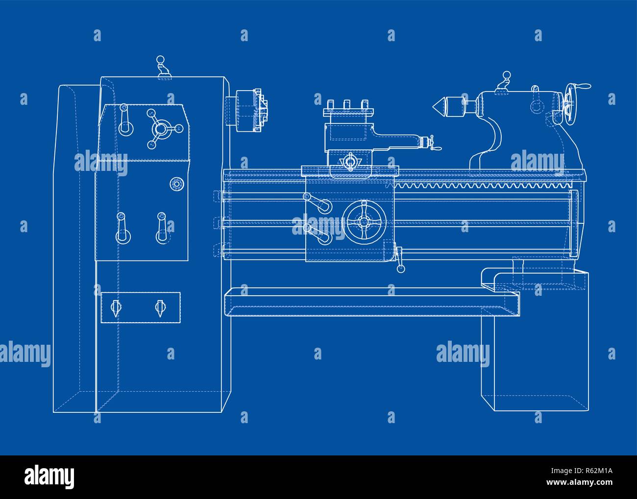 Lathe concept. 3d illustration Stock Photo - Alamy