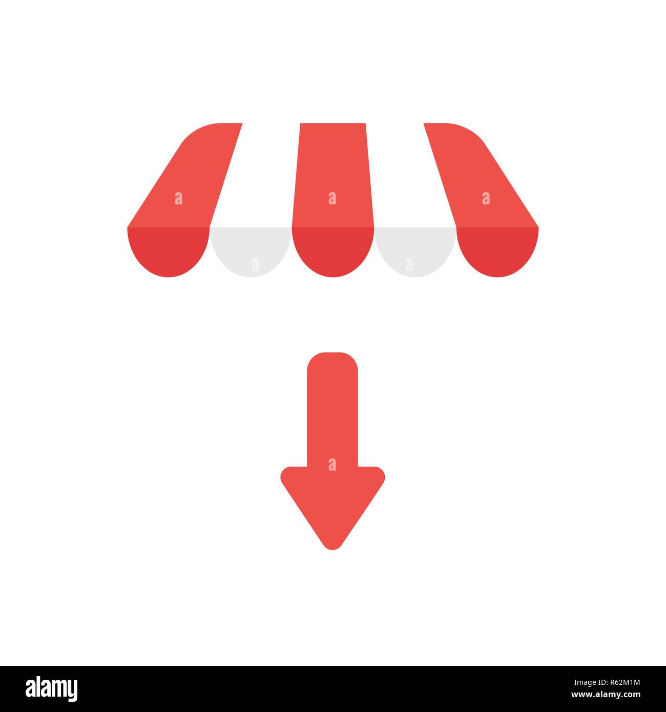 Vector illustration icon concept of arrow moving down under shop store ...