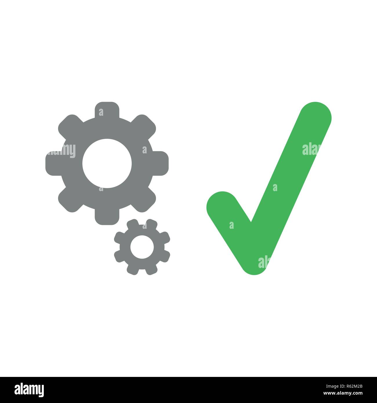 Vector illustration icon concept of gears with check mark Stock Vector ...