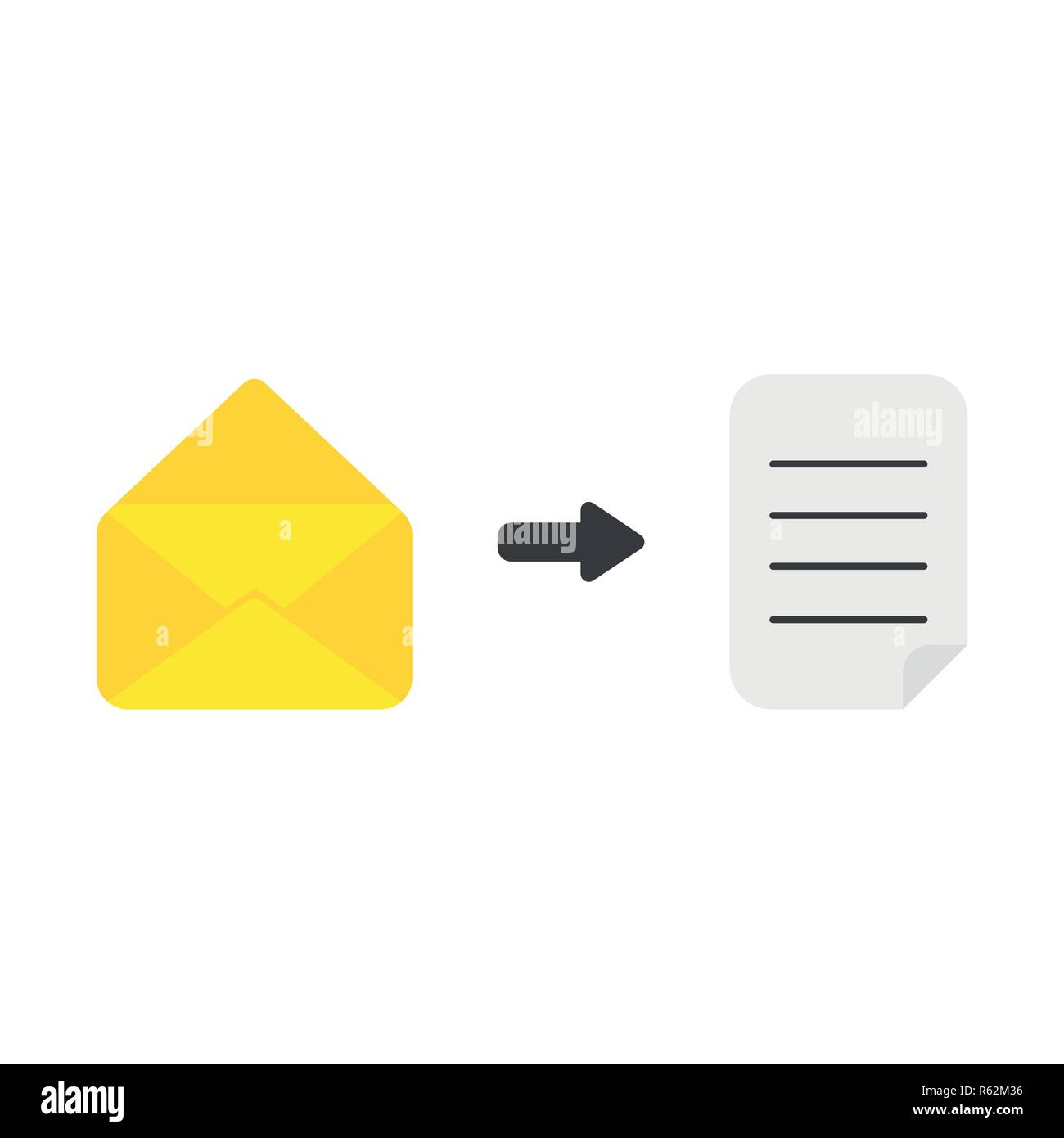 Vector illustration icon concept of opened mail envelope with written ...