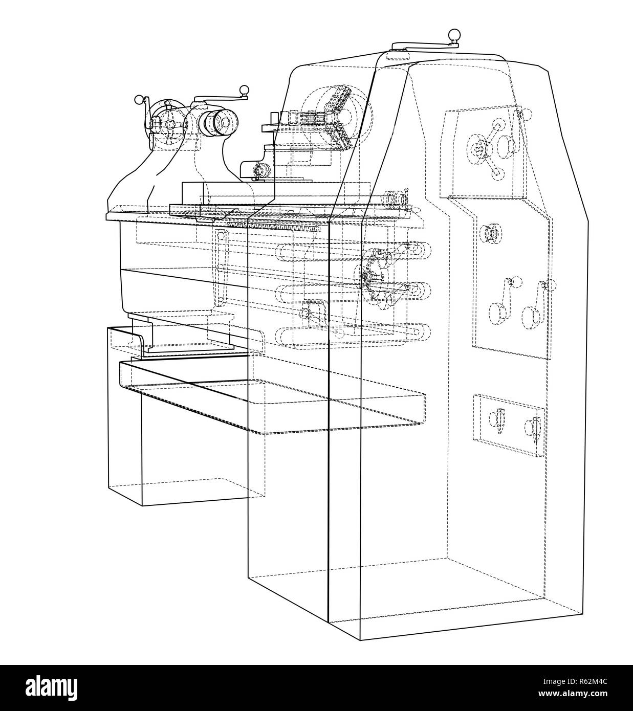Turning lathe drawing hi-res stock photography and images - Alamy