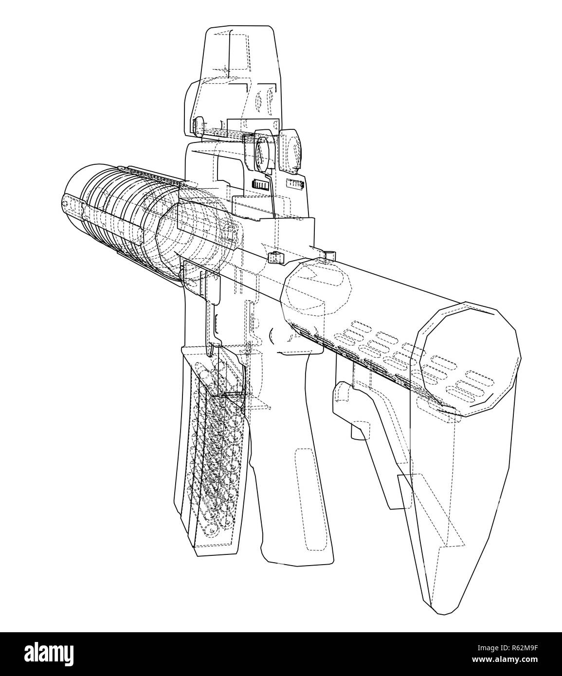 Machine Gun. 3d illustration Stock Photo - Alamy