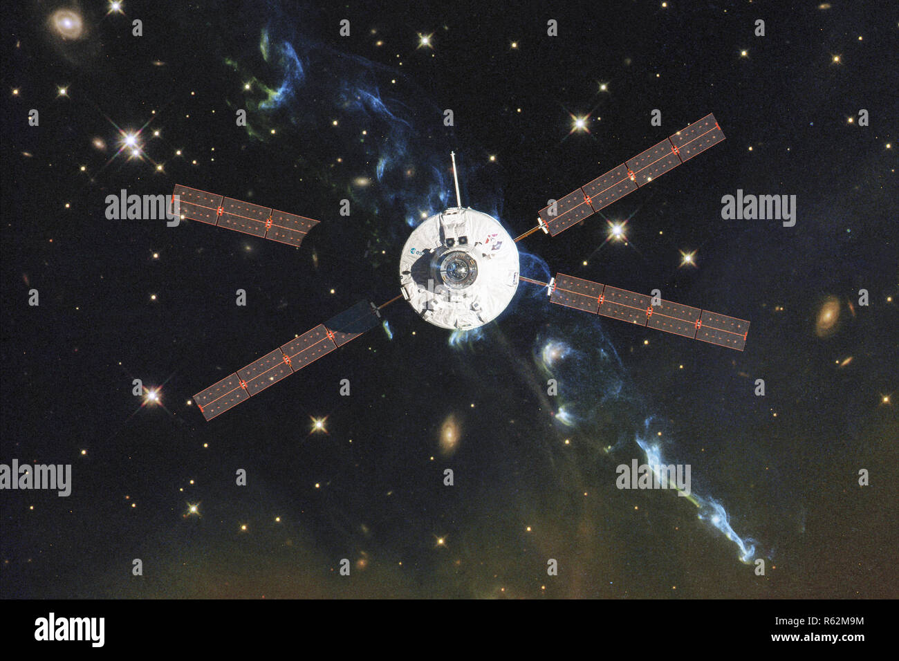 Spacecraft launch into space. Beauty of outer space. Billions of ...