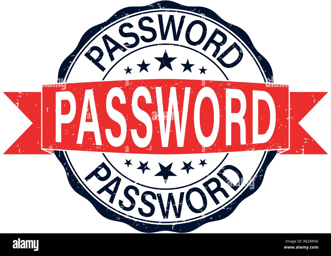 red rubber web stamp with stars on white background Stock Vector Image ...