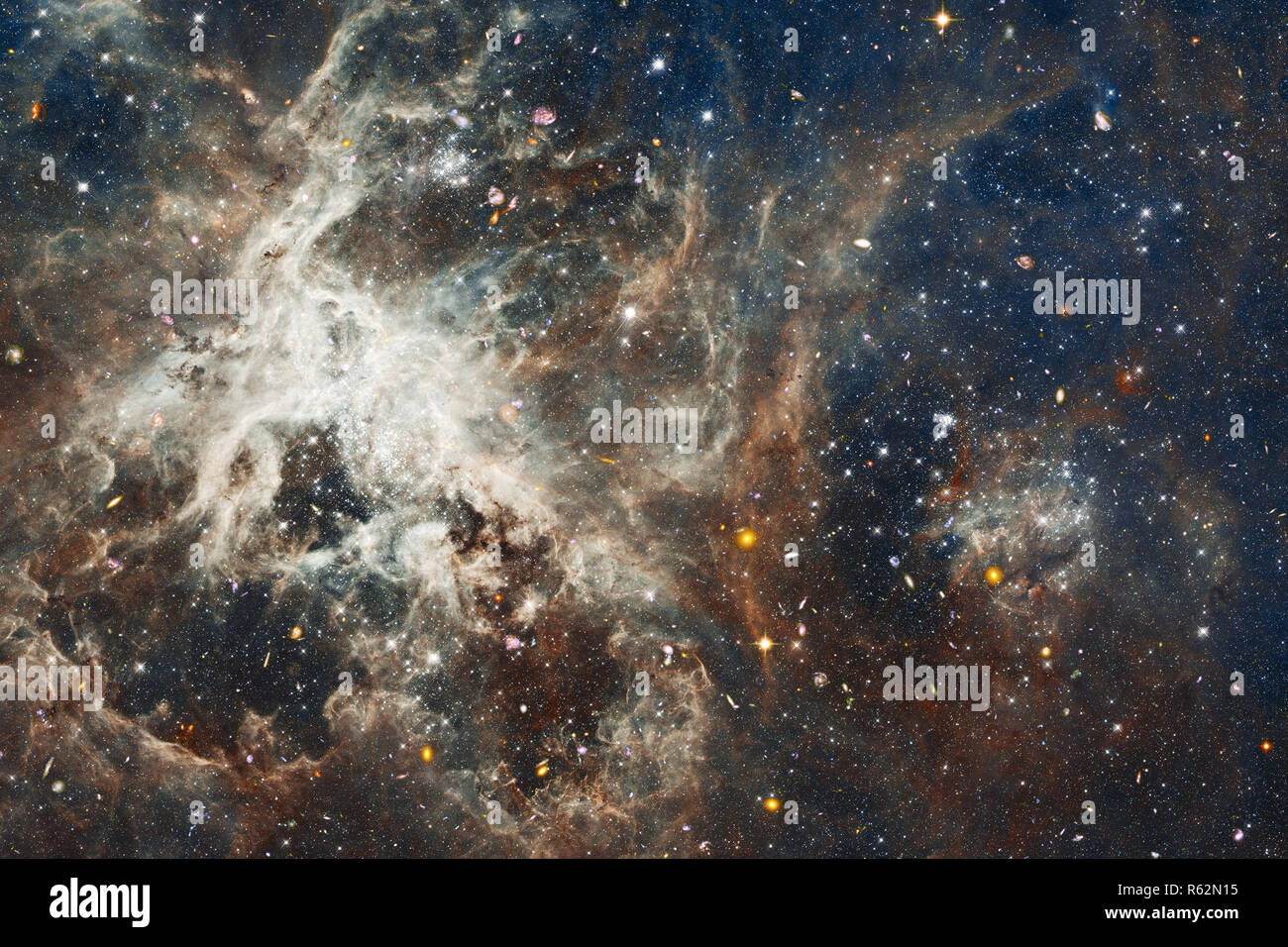 Nebulas, galaxies and stars in beautiful composition. Deep space art ...