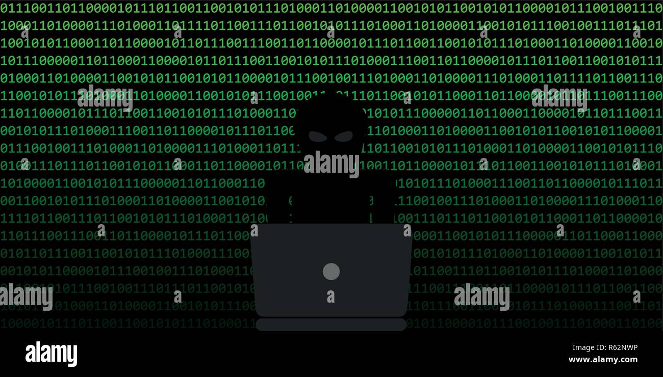 Hacker Cybercrime Concept Binary Code Web Background Vector 6084