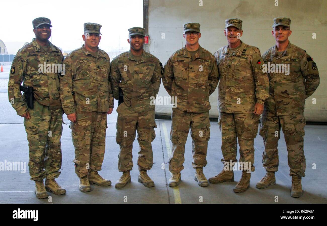 Major General Flem Walker Jr. (second from right), the commanding ...