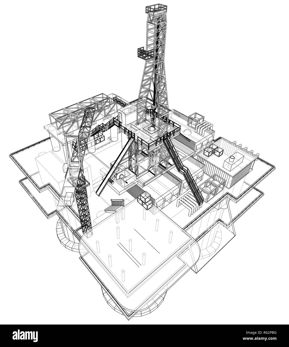 Offshore oil rig drilling platform concept Stock Photo - Alamy