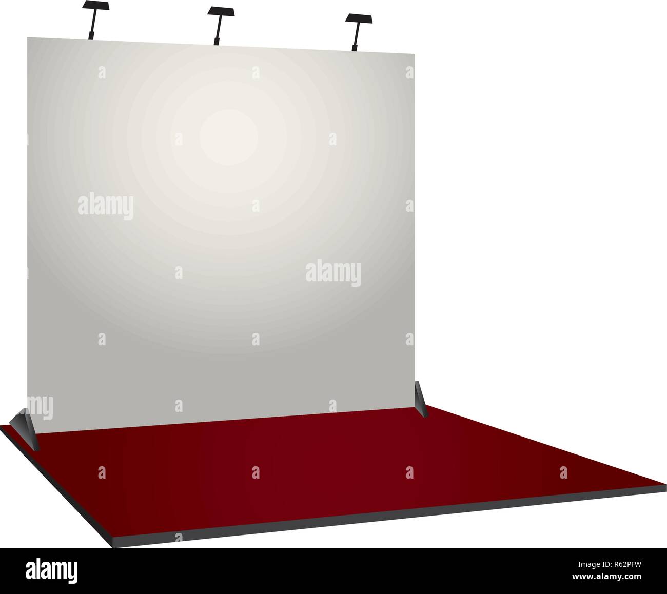 White simple exhibition stand booth design. Corporate identity conecpt ...