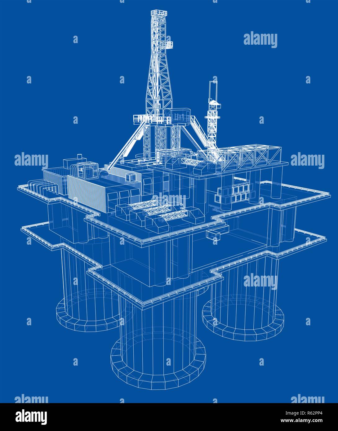 Offshore oil rig drilling platform concept Stock Photo - Alamy