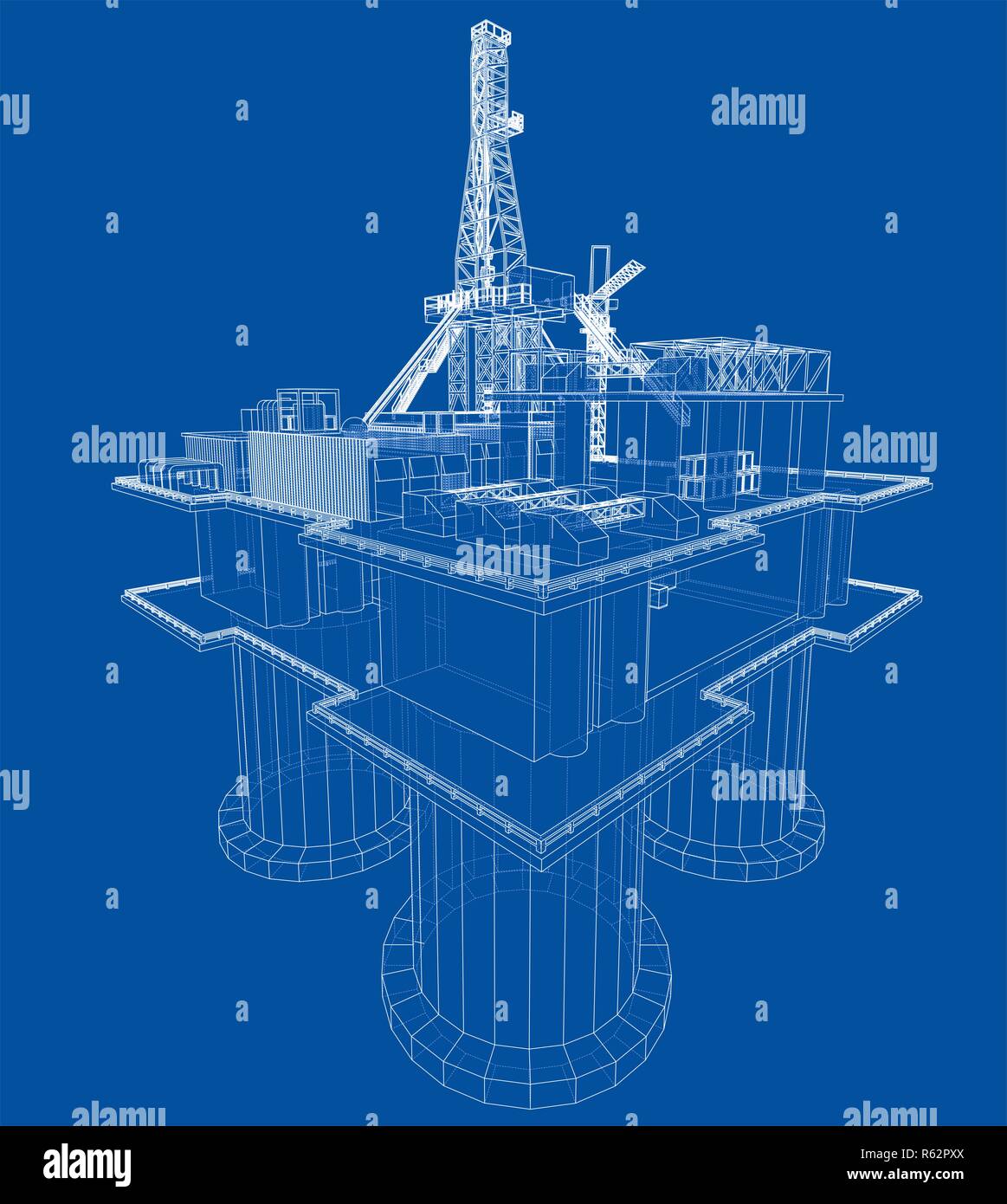 Offshore oil rig drilling platform concept Stock Photo - Alamy
