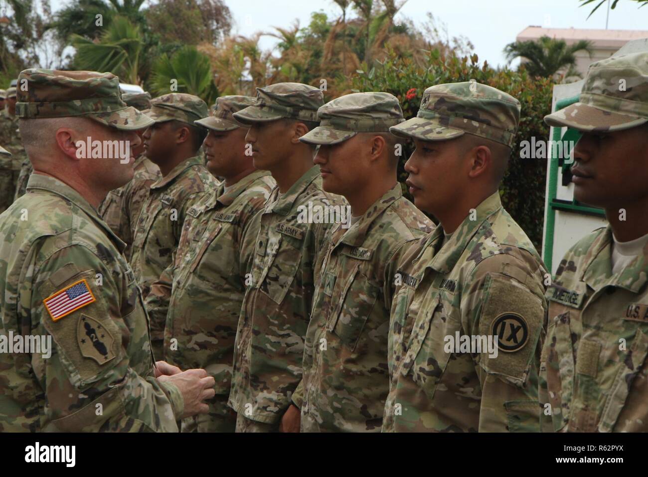 U.S. Army Brig. Gen. Douglas Anderson, left, commanding general for the ...