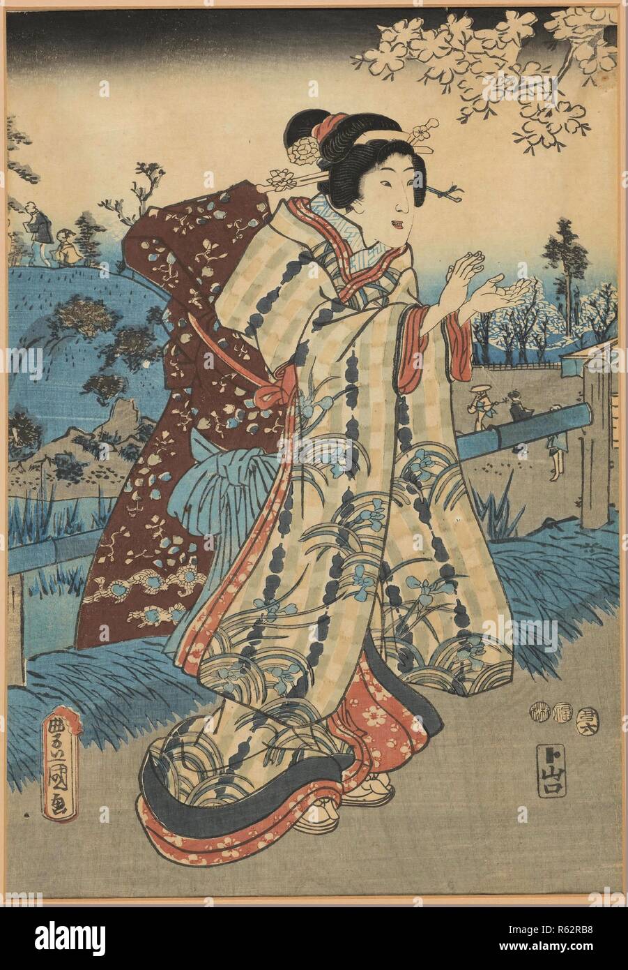 Standing Beauty, sheet from a triptych. Date: c. 1860, Edo. Museum ...