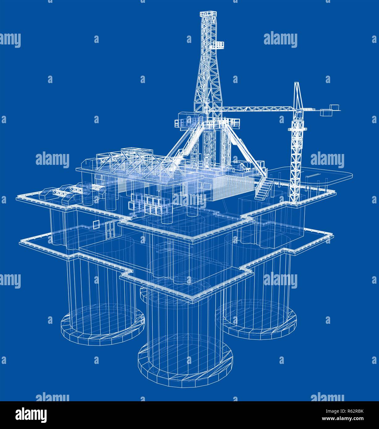 Offshore oil rig drilling platform concept Stock Photo - Alamy