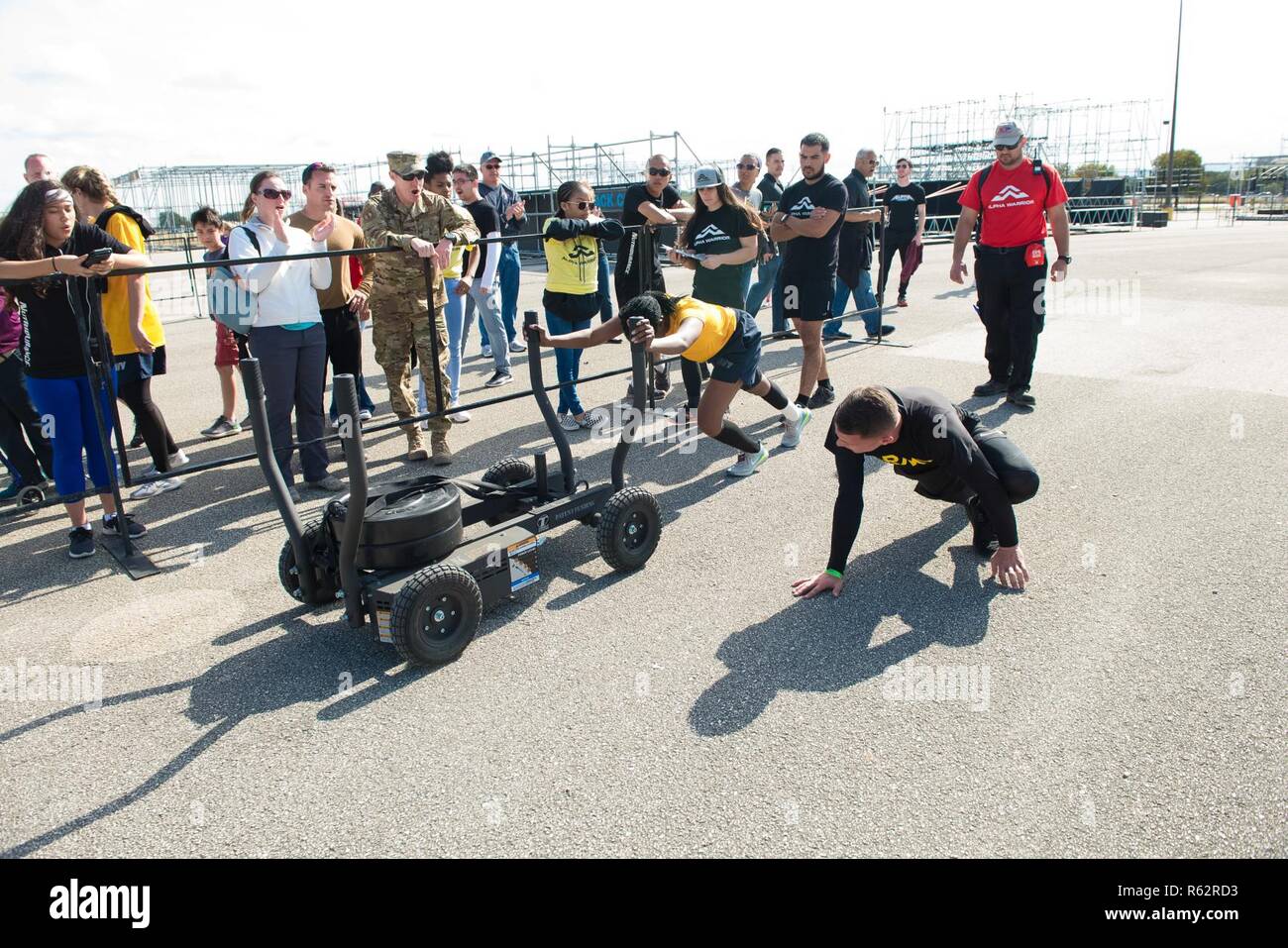 Alpha Warrior athletes compete on an obstacle race during the Alpha ...