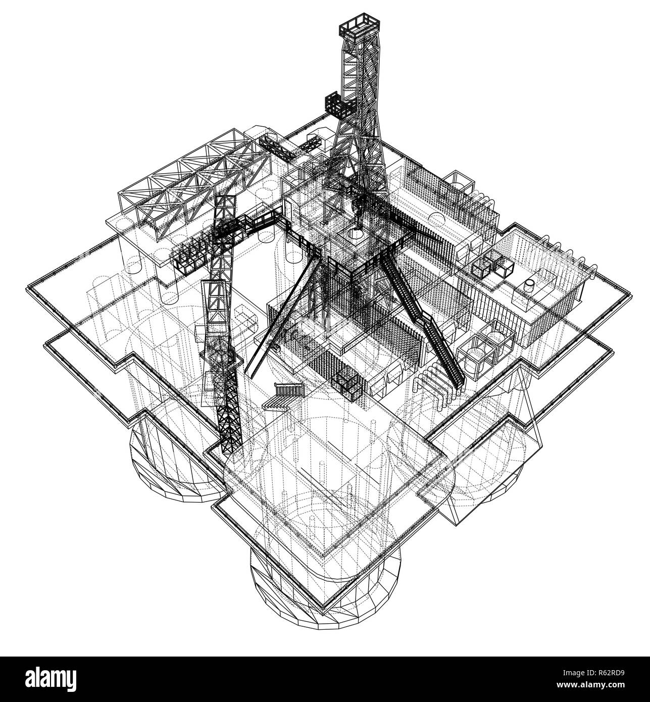 Offshore oil rig drilling platform concept Stock Photo - Alamy