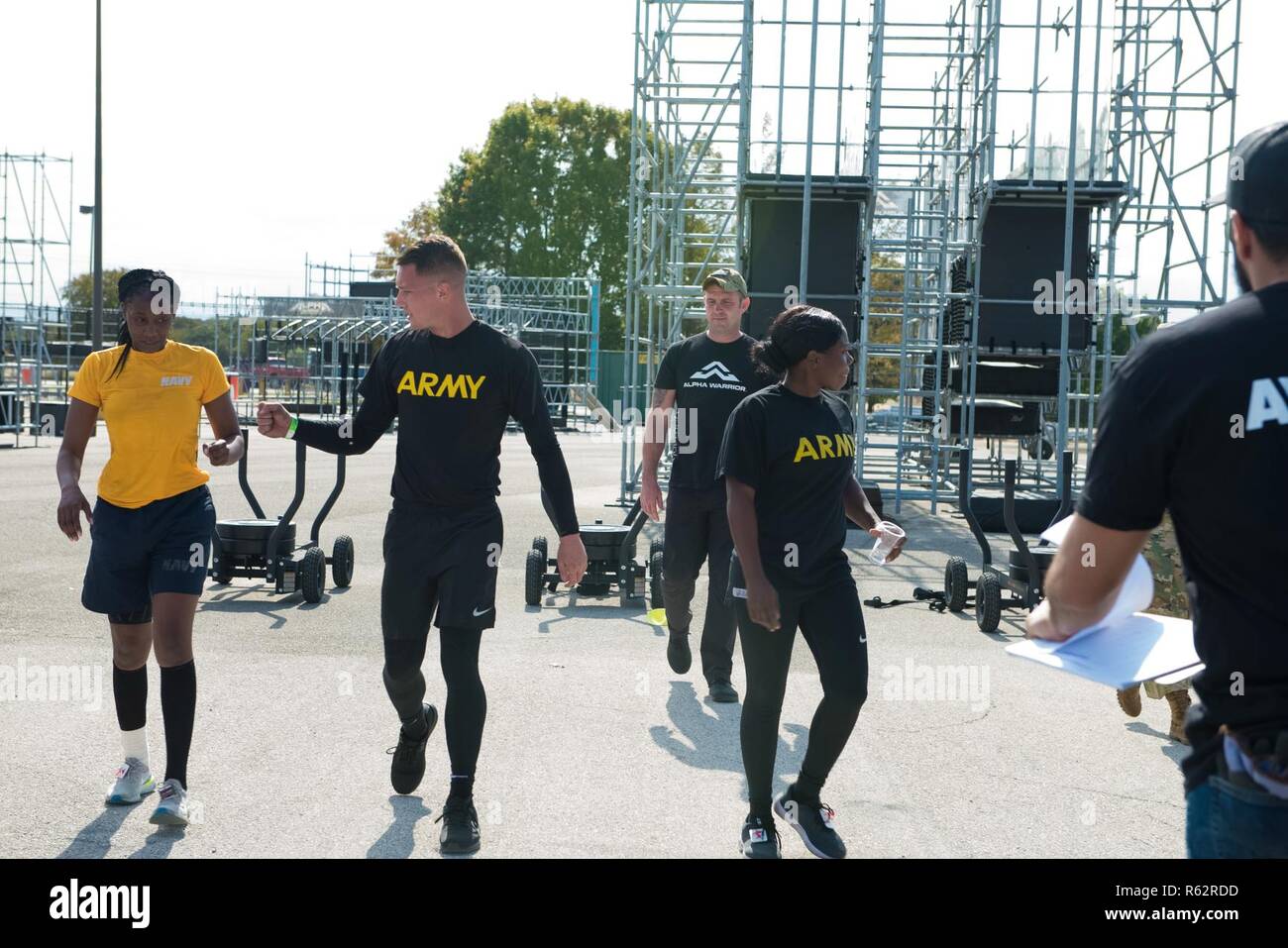 Alpha Warrior athletes compete on an obstacle race during the Alpha ...