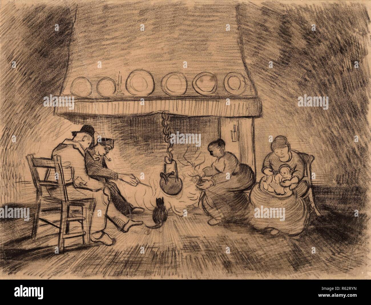 Figures by the Fireplace. Date: March-May 1890, Saint-Rémy-de-Provence ...