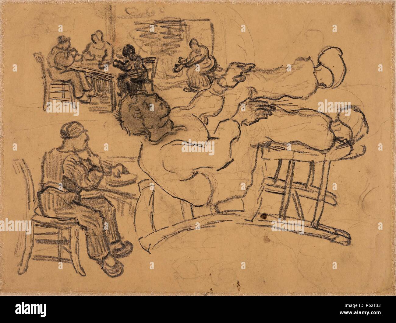 Sketches of Sitting Figures. Date: March-April 1890, Saint-Rémy-de ...