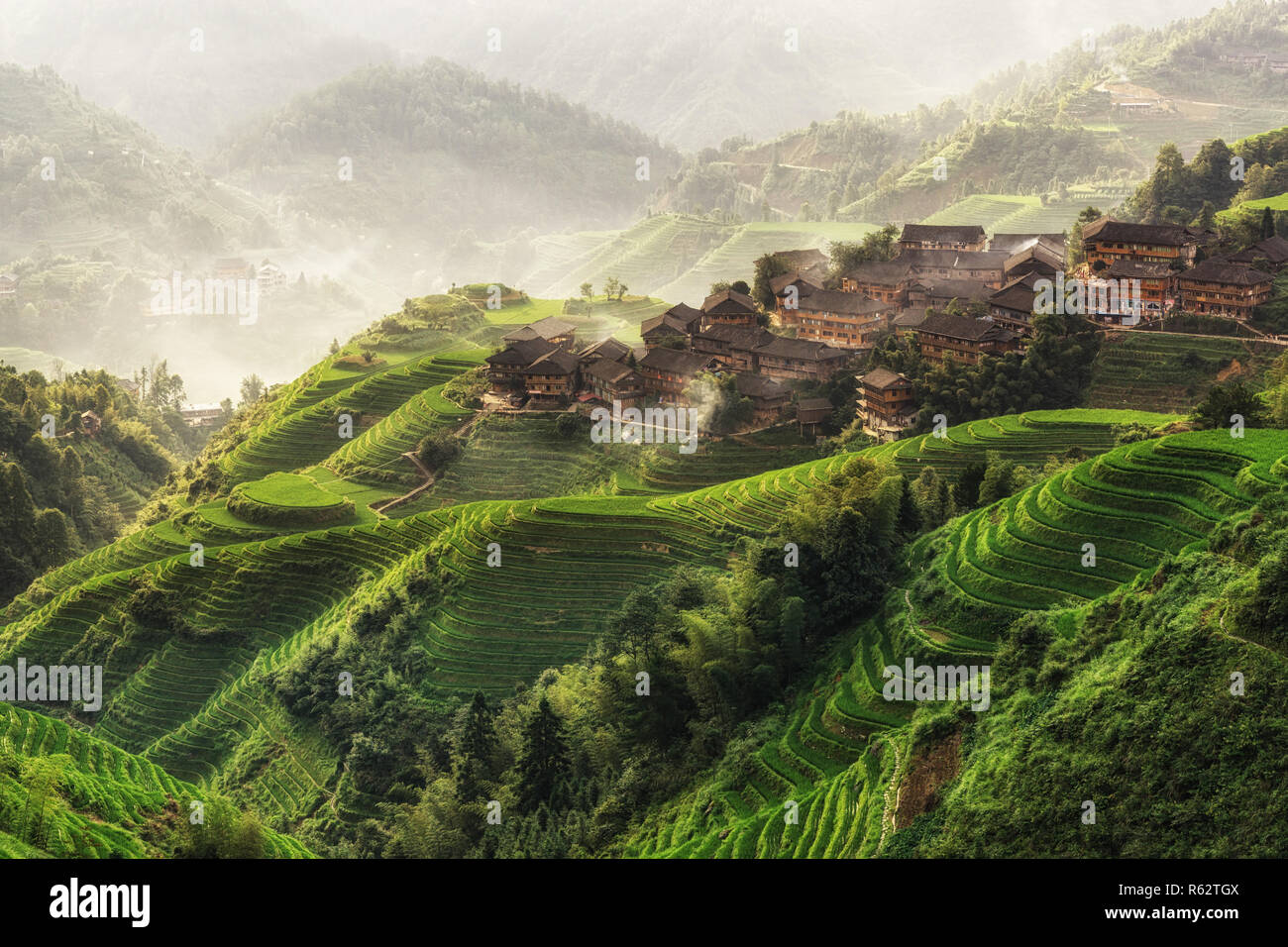 Longji rice terraces dazhai village hi-res stock photography and images ...