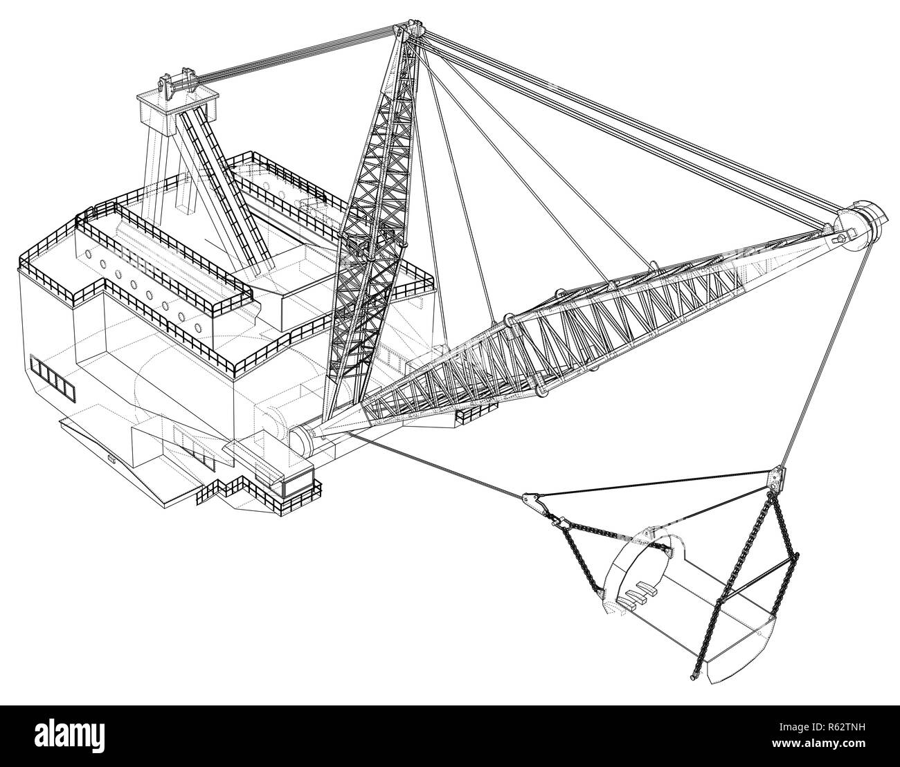 Outline Of Excavator Stock Photos & Outline Of Excavator Stock Images ...