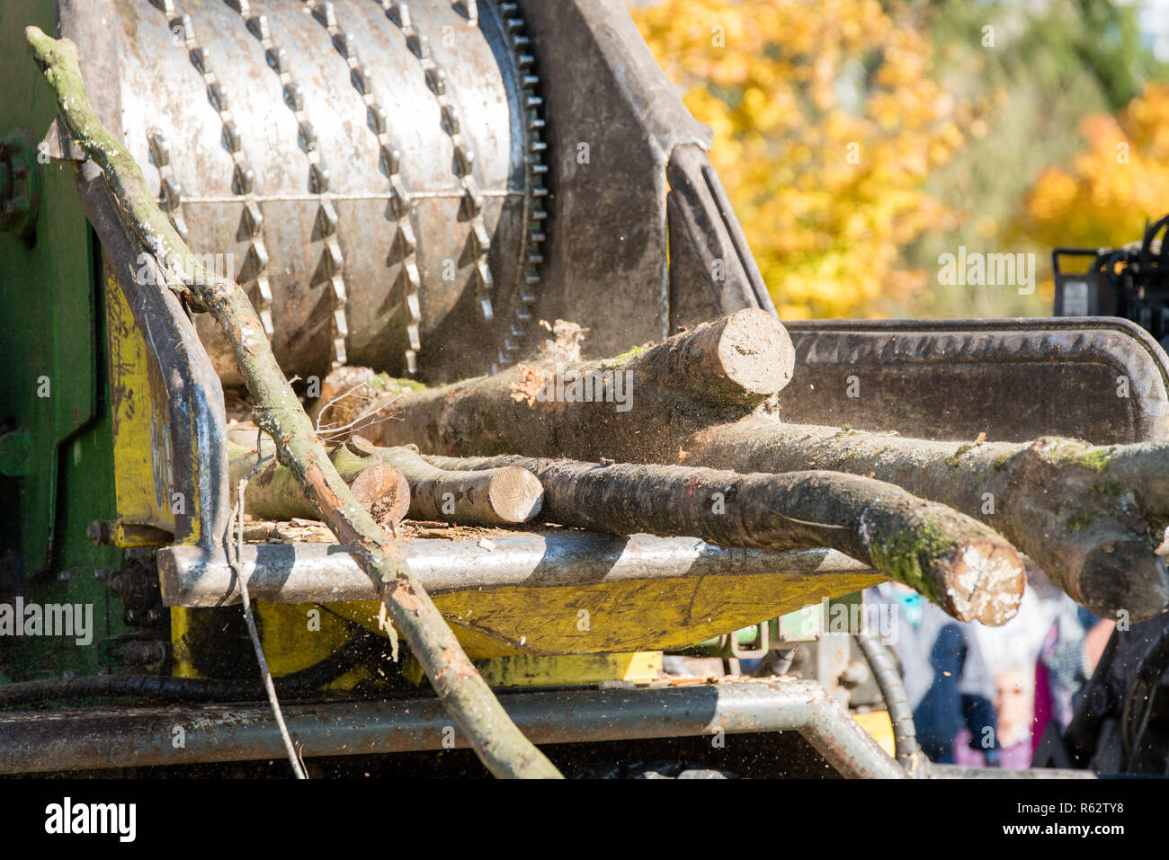industrial wood chipper Stock Photo - Alamy