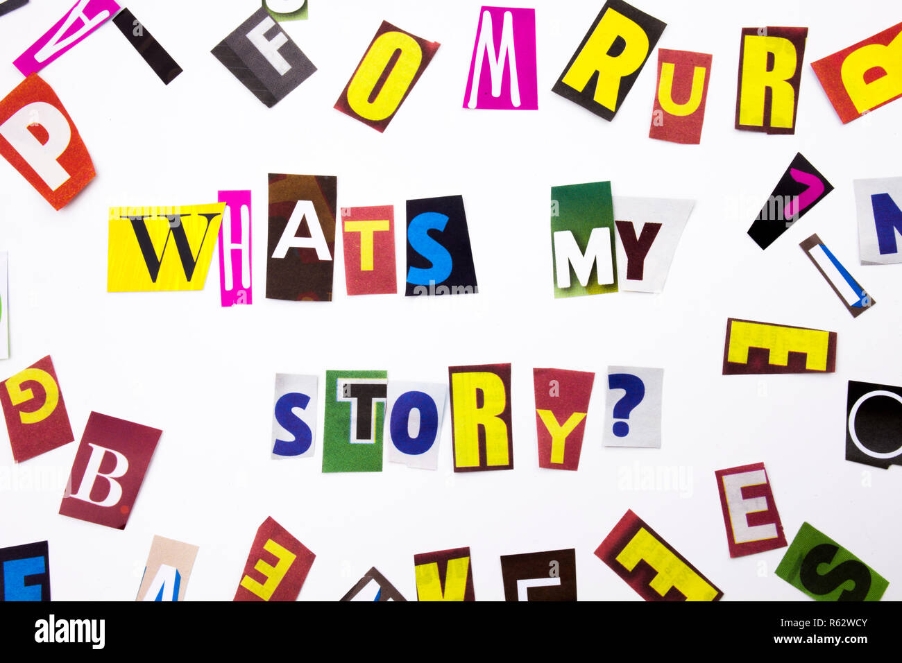 A word writing text showing concept of What's my story question made of ...