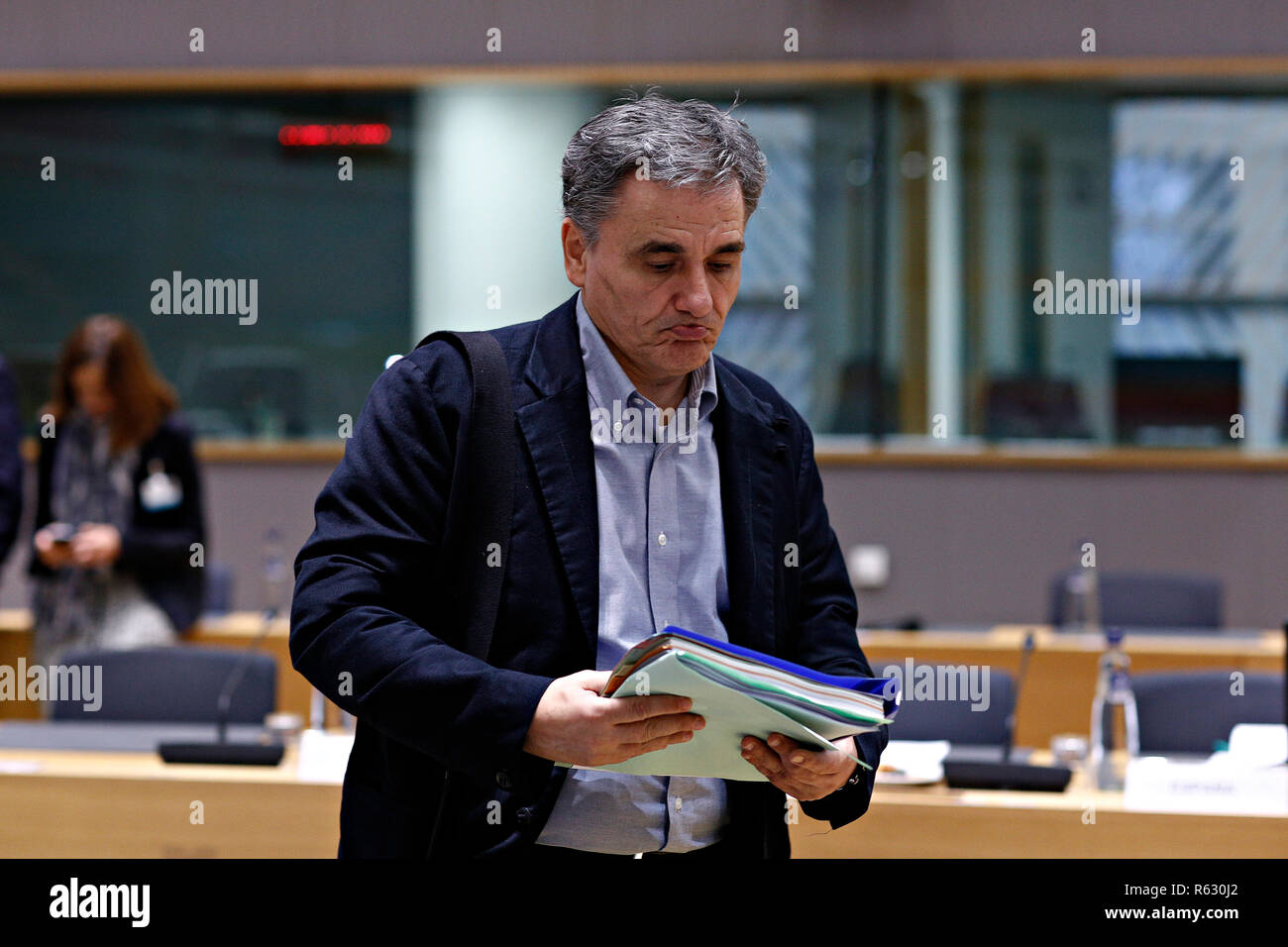 Brussels, Belgium. 3rd Dec 2018.Finance Minister of Greece Euclid ...