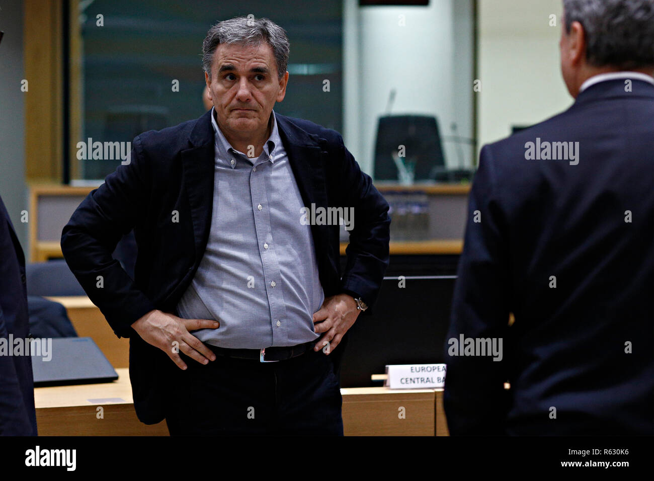 Brussels, Belgium. 3rd Dec 2018.Finance Minister of Greece Euclid ...