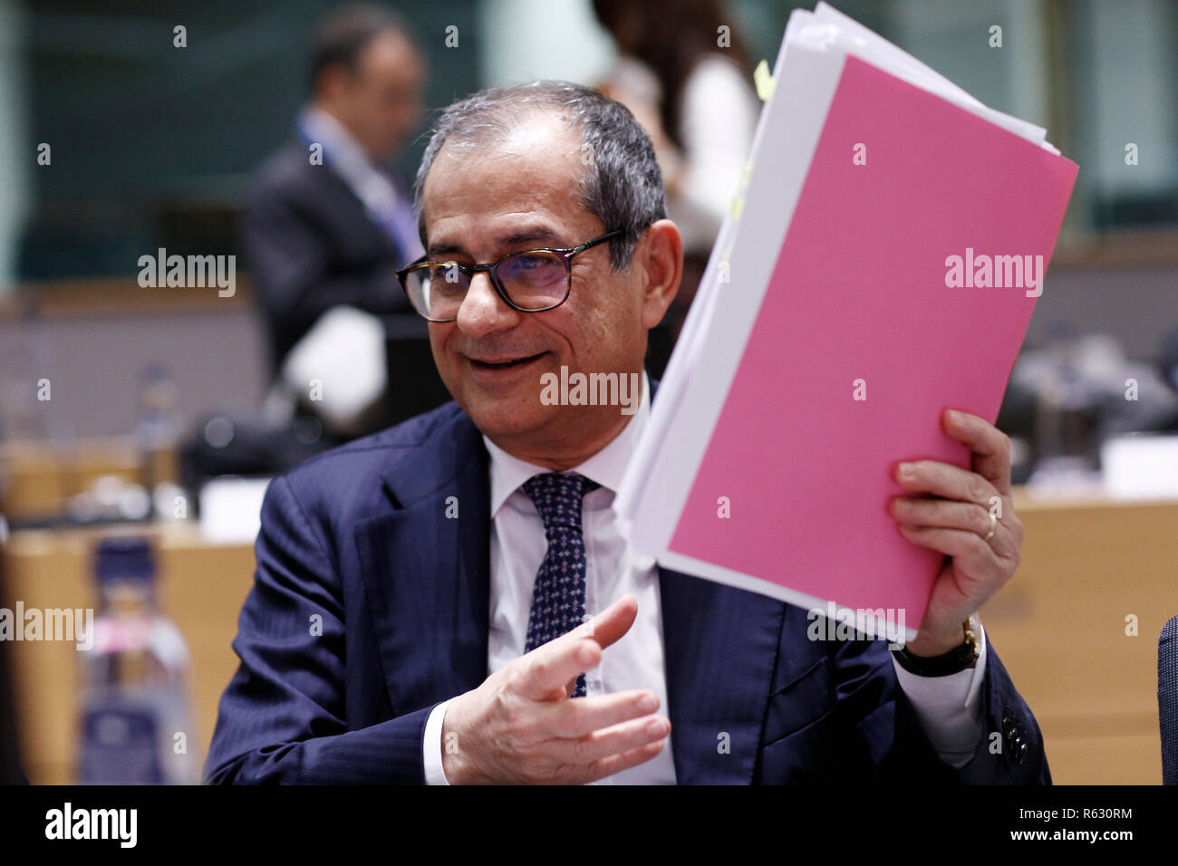Brussels, Belgium. 3rd Dec 2018. Italian Minister of Economy and ...