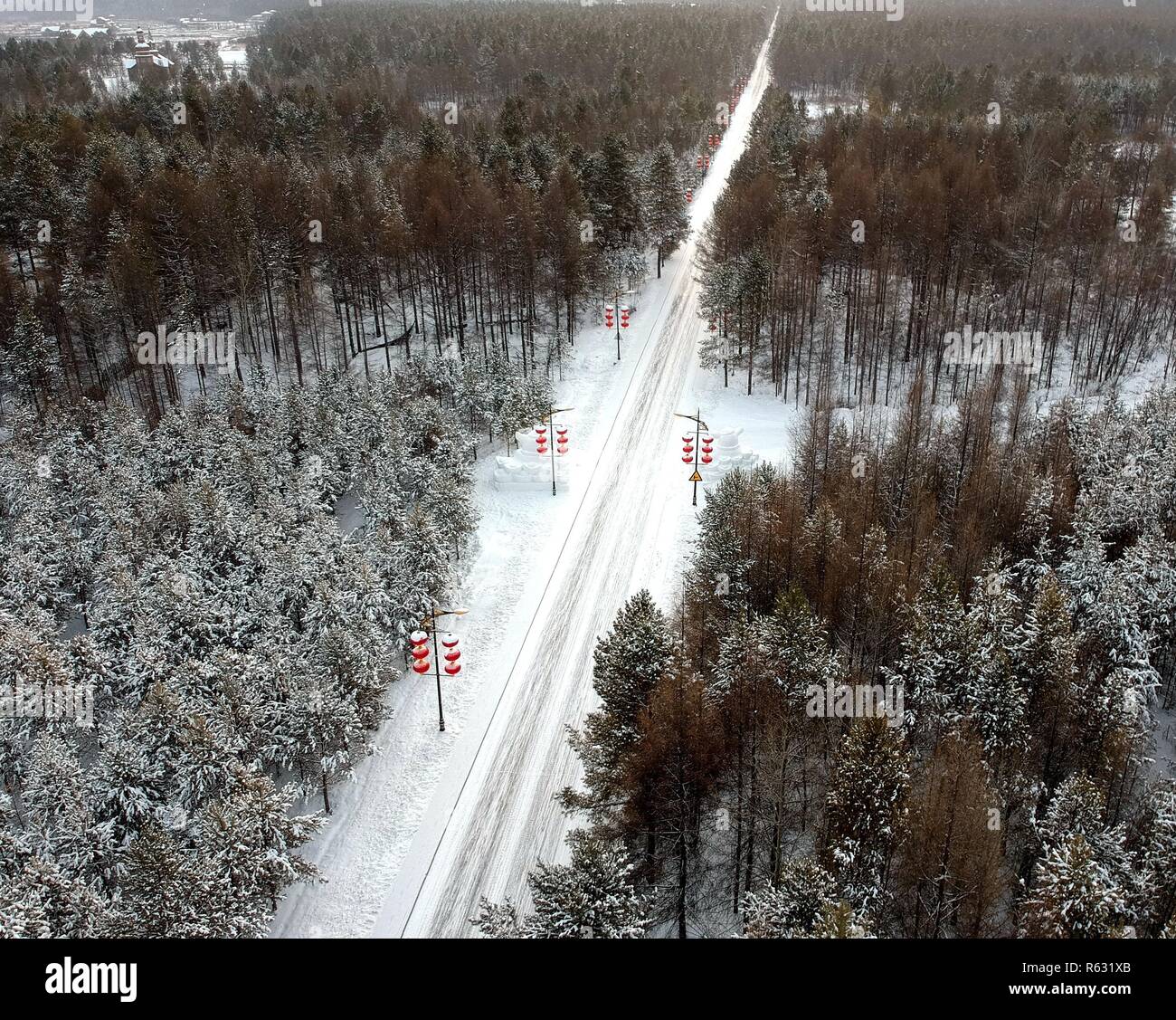 Mohe, Mohe, China. 3rd Dec, 2018. Mohe, CHINA-Stunning winter scenery ...