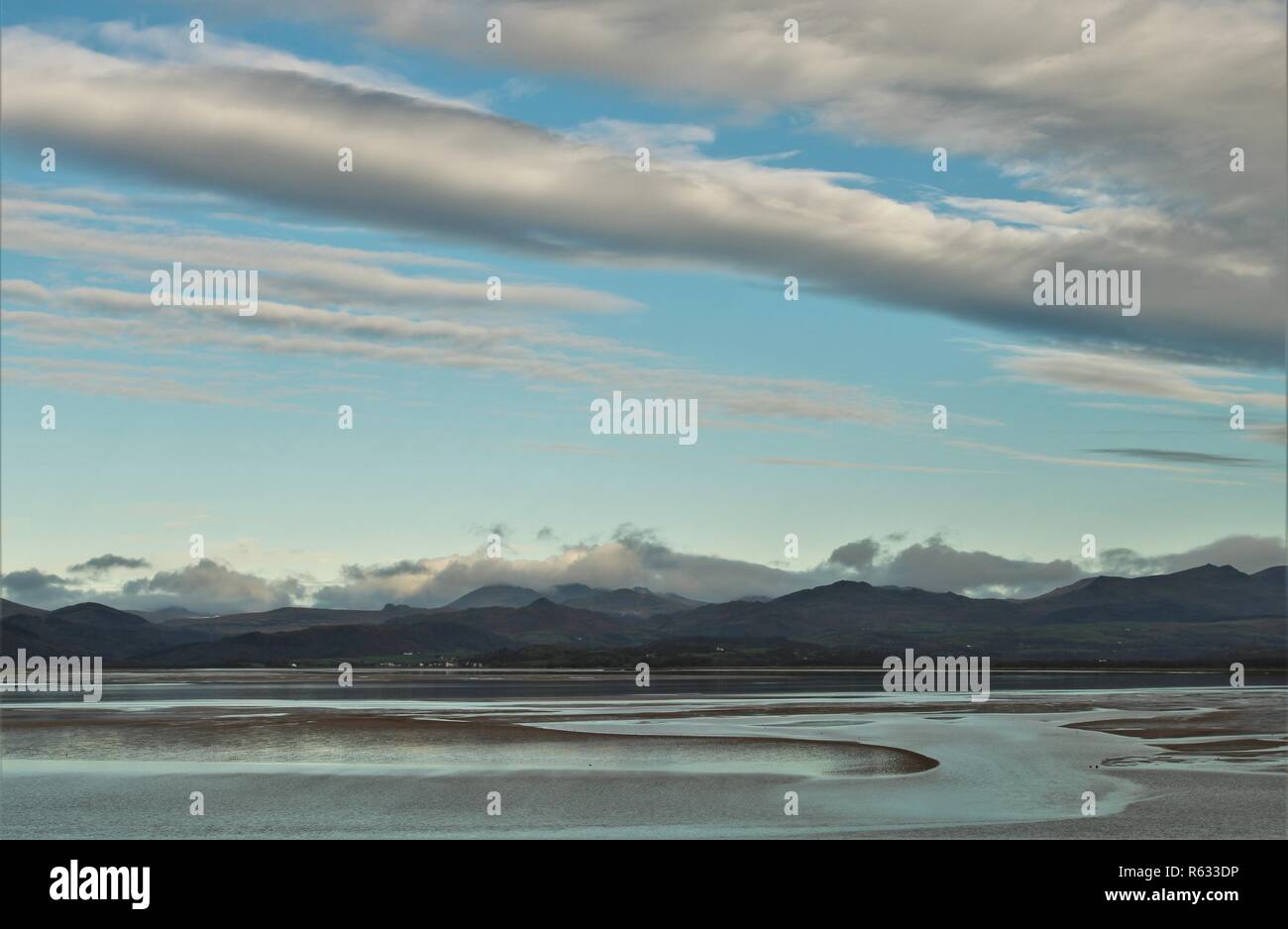 UK Duddon Estuary, Duddon Sands, Cumbrian Coast. View from Sandscale ...