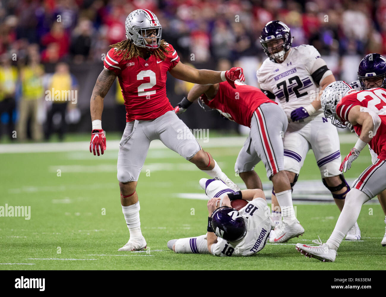 Indianapolis, Indiana, USA. 02nd Dec, 2018. Ohio State defensive ...