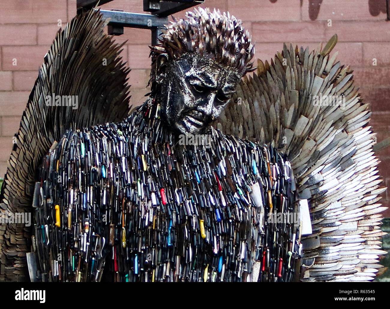 Liverpool,uk 3rd December 2018 knife Angel on show at Liverpool ...