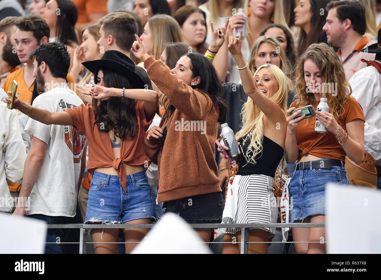 Arlington, Texas, USA. 1st Dec, 2018. Texas Longhorns fans during the ...
