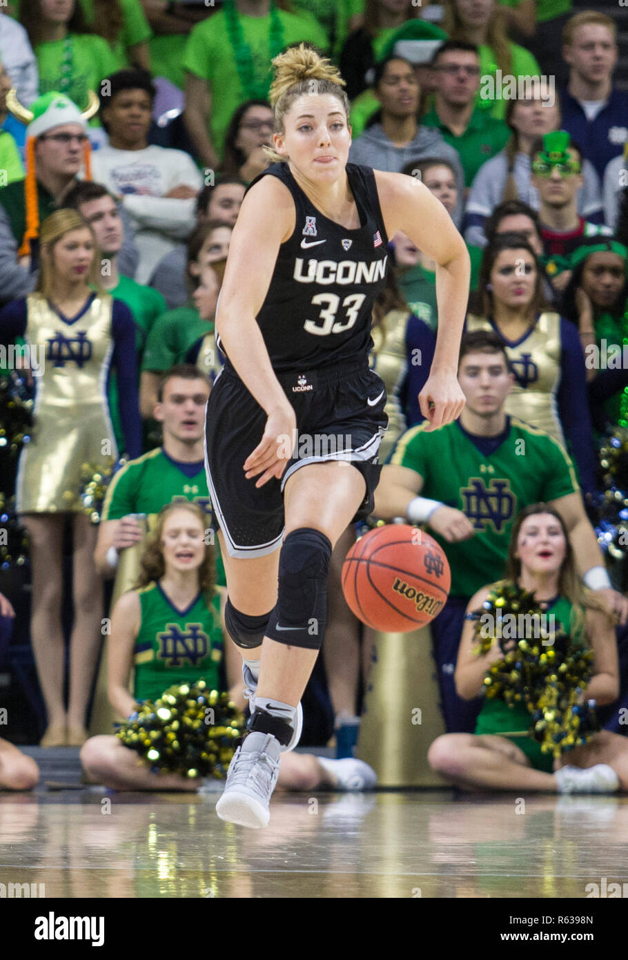 South Bend, Indiana, USA. 02nd Dec, 2018. Connecticut forward Katie Lou ...