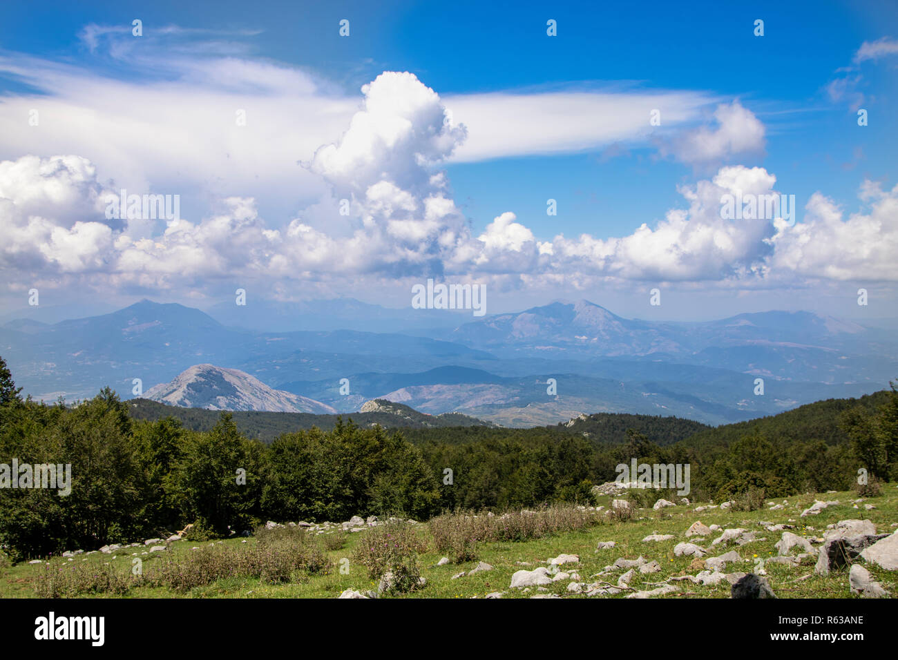 Landscape of Pollino national park, a wide natural reserve in ...