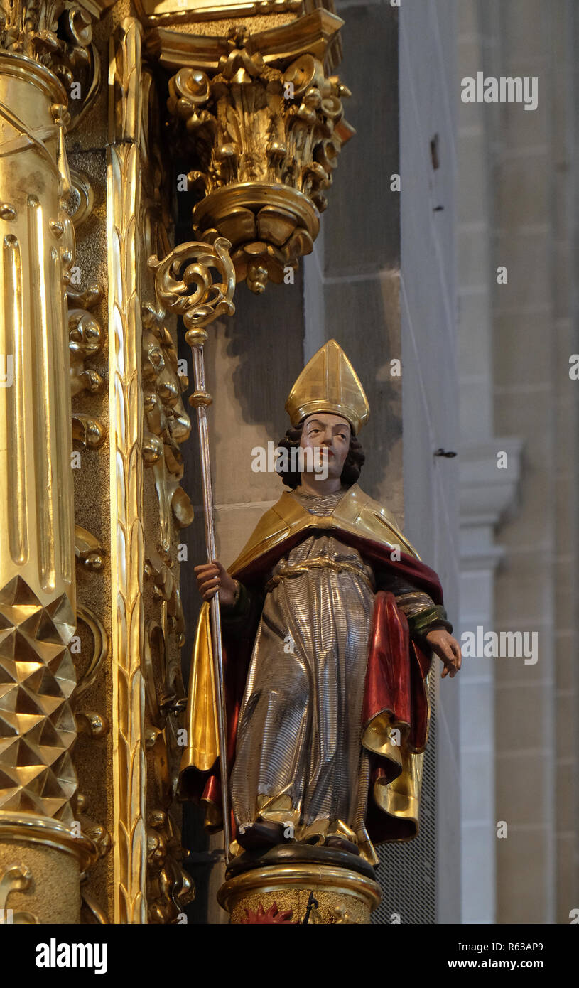 Statue of Saint, Saint Henry altar in the church of St. Leodegar in ...