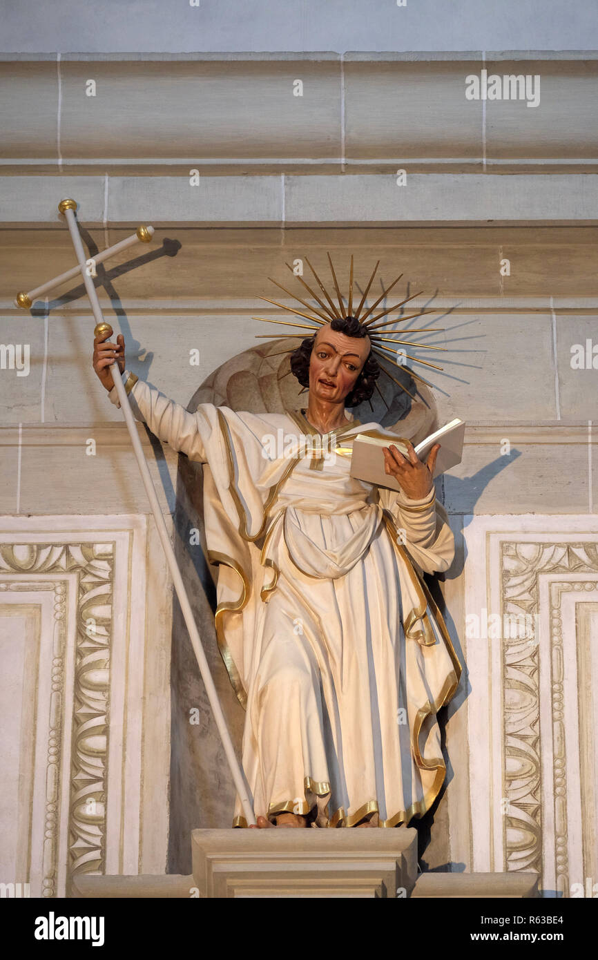 Apostle, statue in the church of St. Leodegar in Lucerne, Switzerland ...