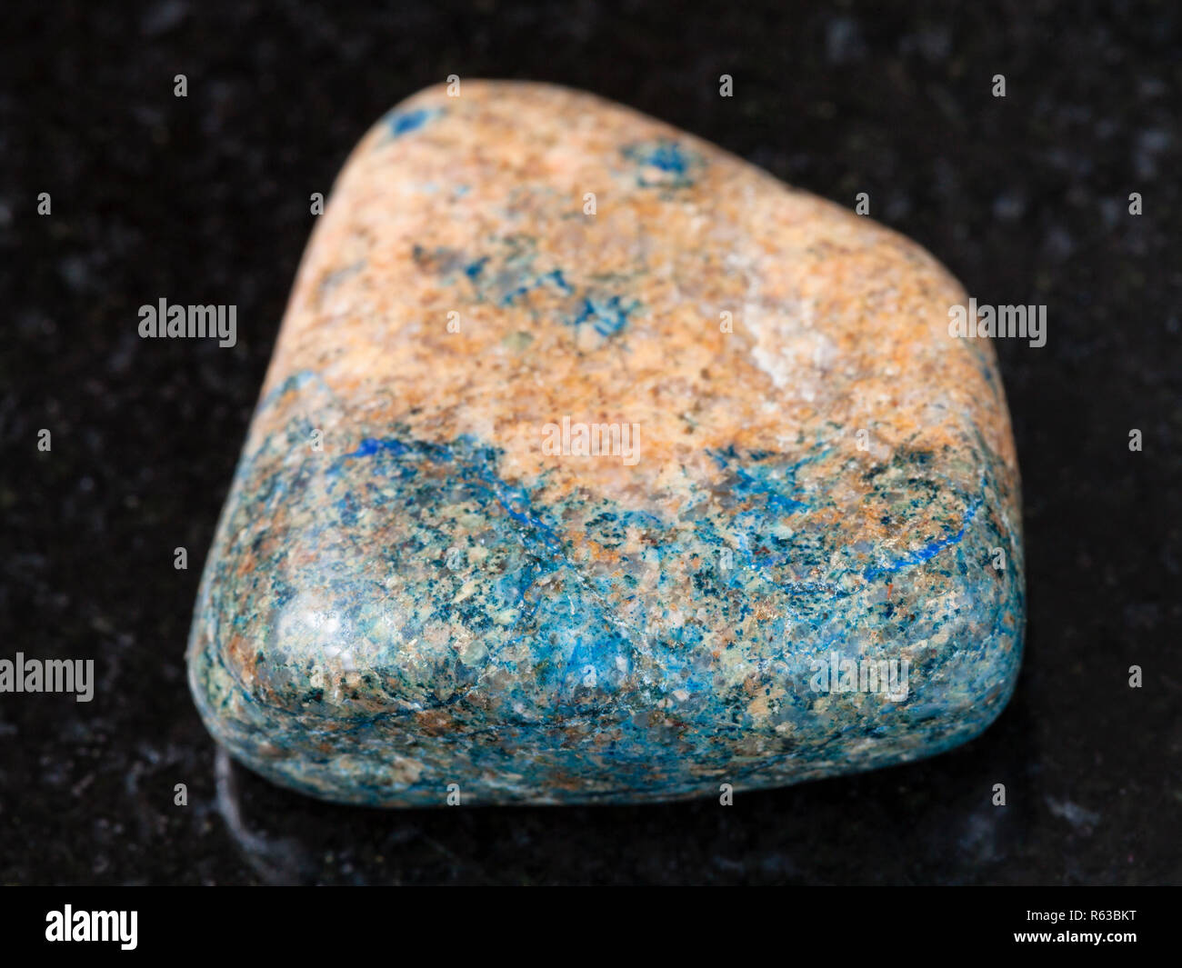 polished azurite stone on dark background Stock Photo - Alamy