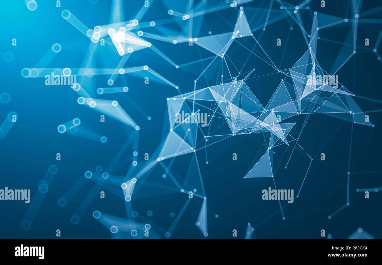 Abstract polygonal space low poly dark background, 3d rendering Stock ...