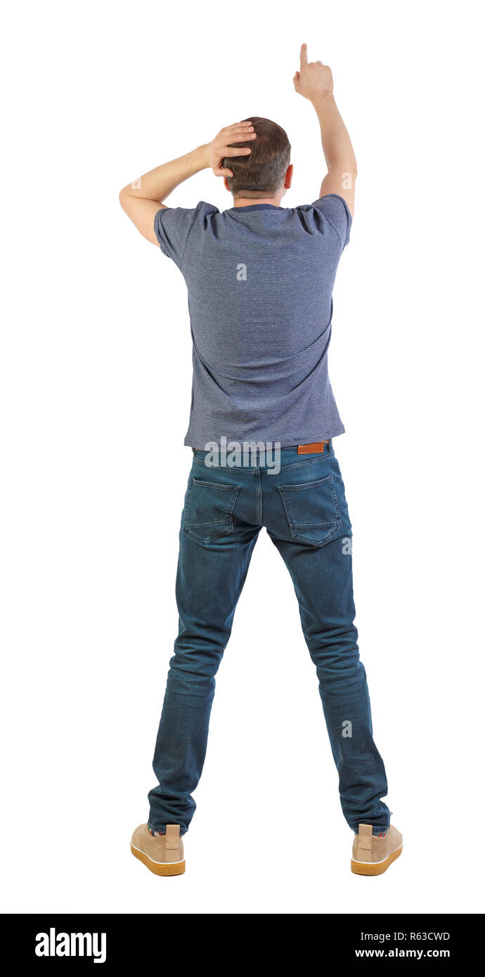 People Looking Up Back View