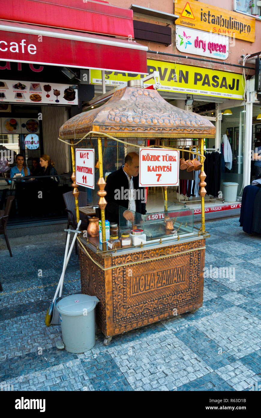 Turkish coffee stall, Kadikoy, Istanbul, Turkey, Asian side Stock Photo ...